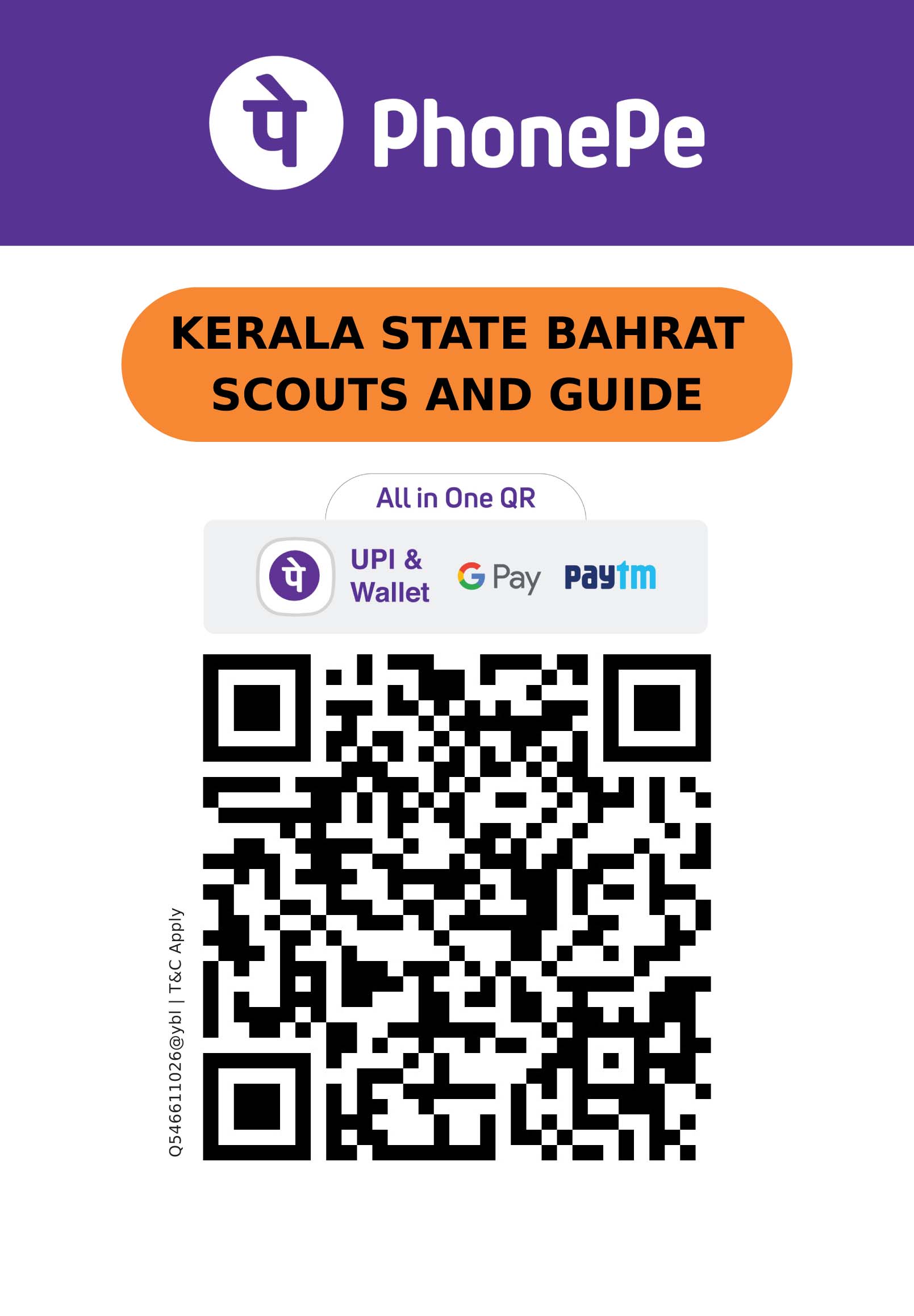 QR Code for Payment to SHQ – The Kerala State Bharat